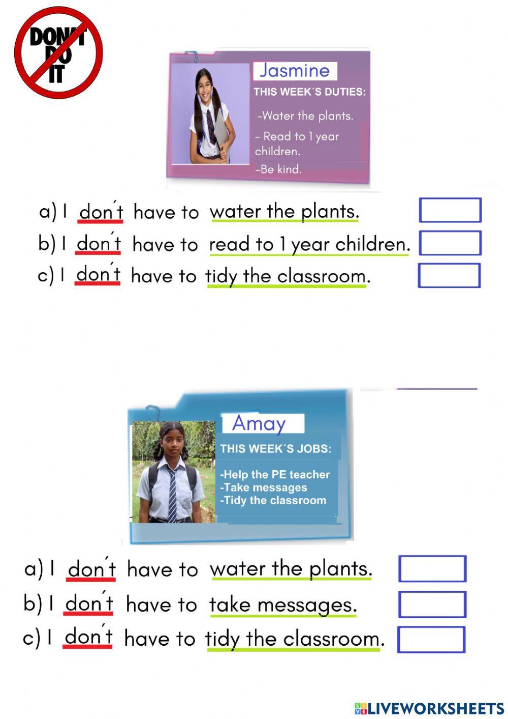Classroom jobs interactive worksheet | Live Worksheets