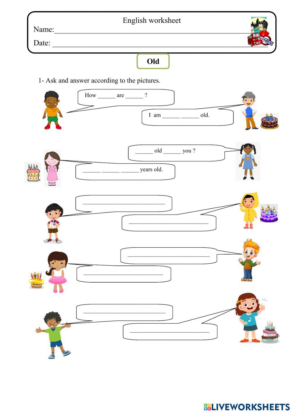 How old online activity | Live Worksheets