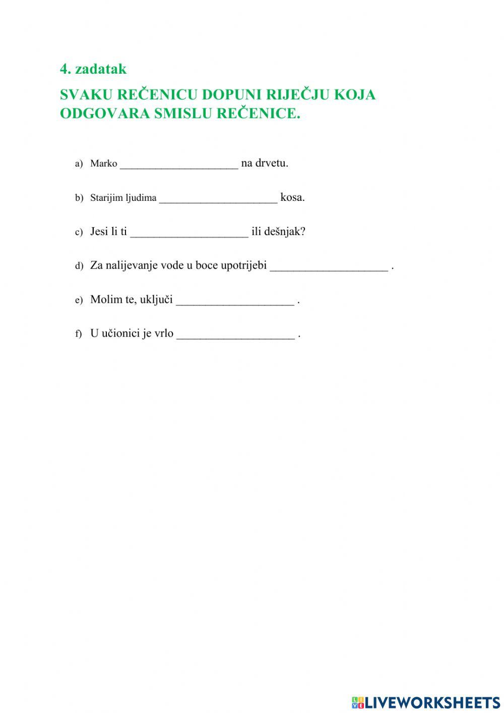 Č-ć, ije-je - 6. | Free Interactive Worksheets | 2177066