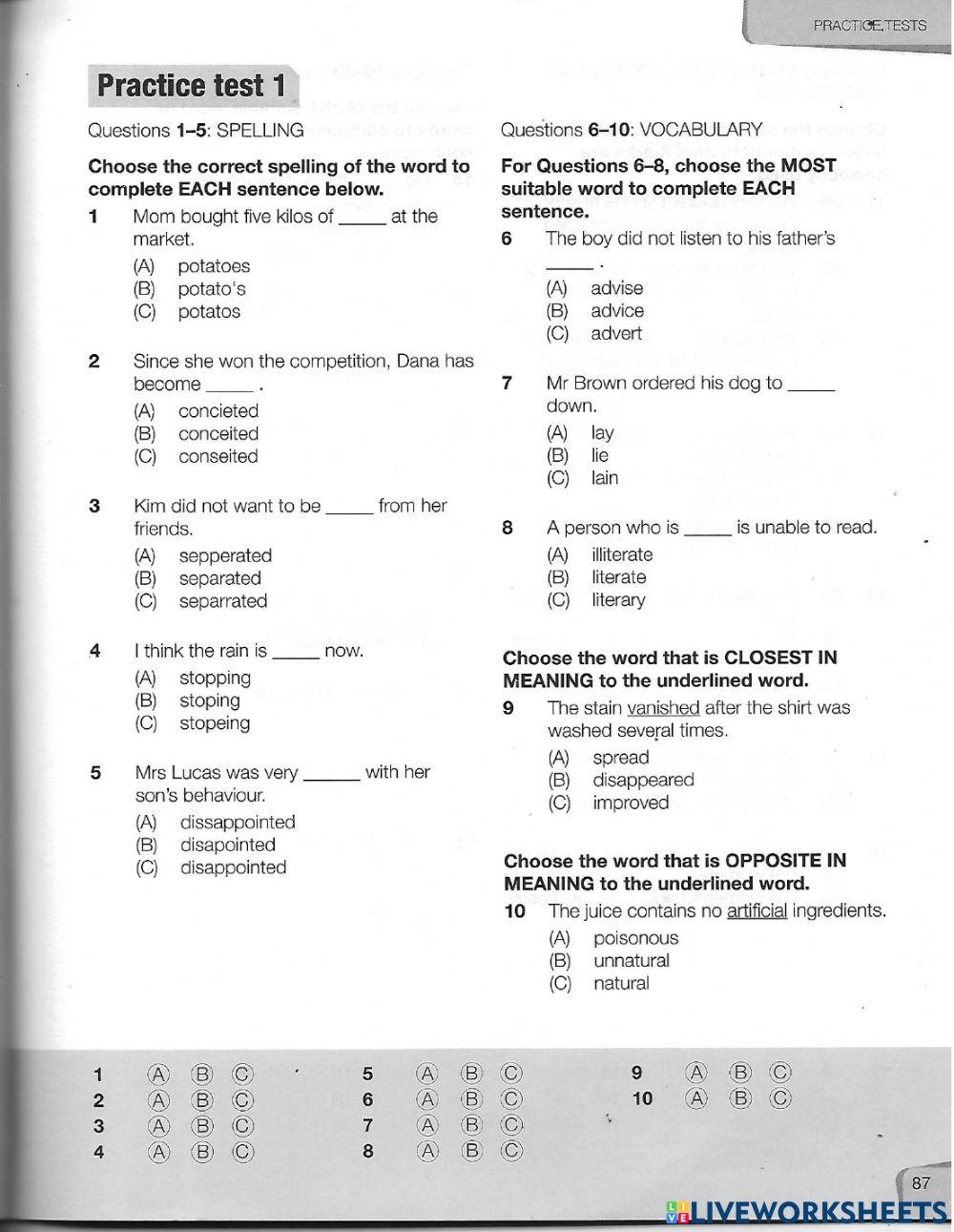 Language Worksheet interactive worksheet | Live Worksheets