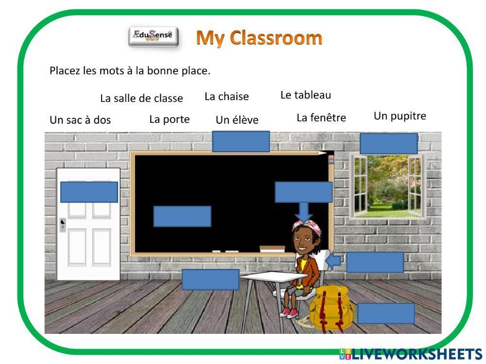 Classroom Items -1 worksheet | Live Worksheets
