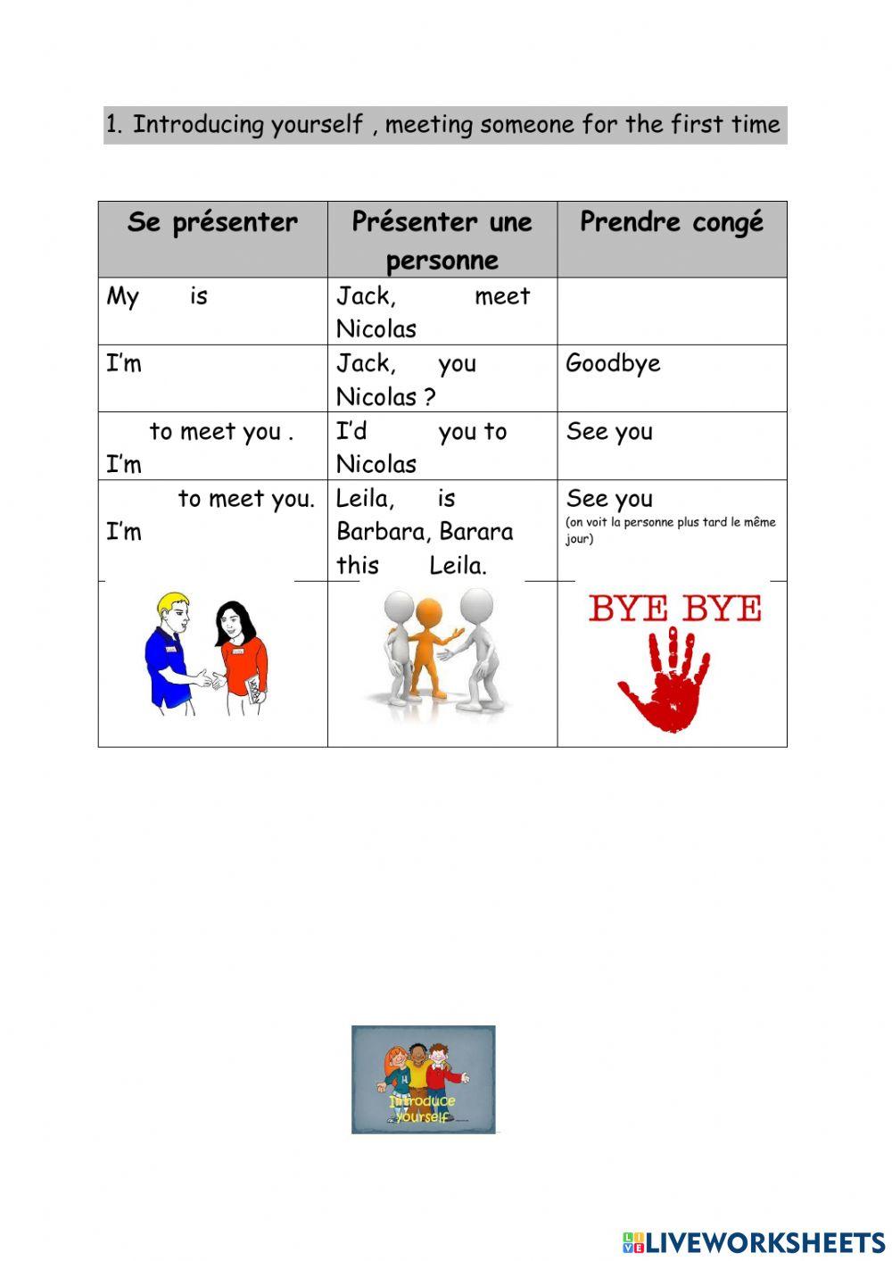 Introducing yourself interactive exercise for primary | Live Worksheets Introducing yourself interactive exercise for primary | Live Worksheets