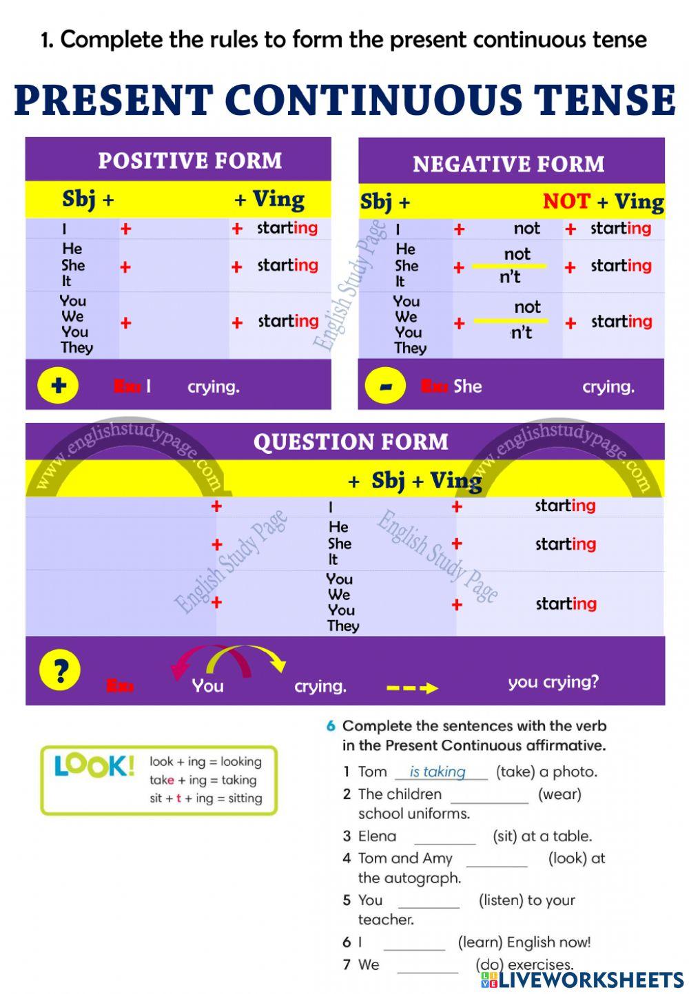 Present Continuous | Inan2000 | Live Worksheets