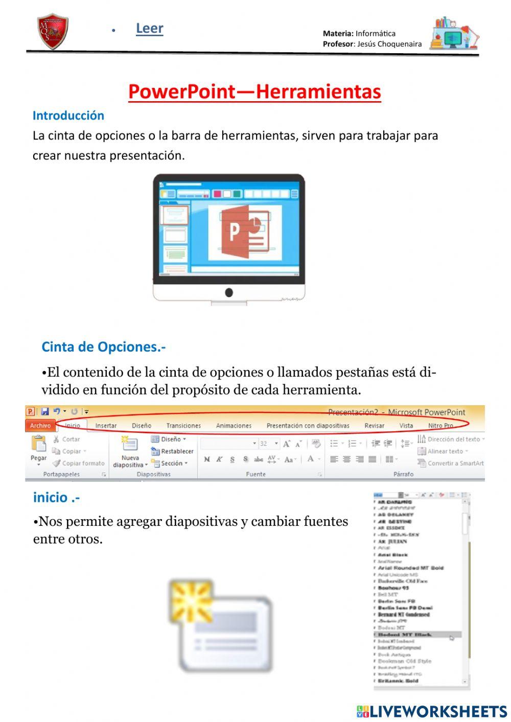 Herramientas de… | Free Interactive Worksheets | 2177545