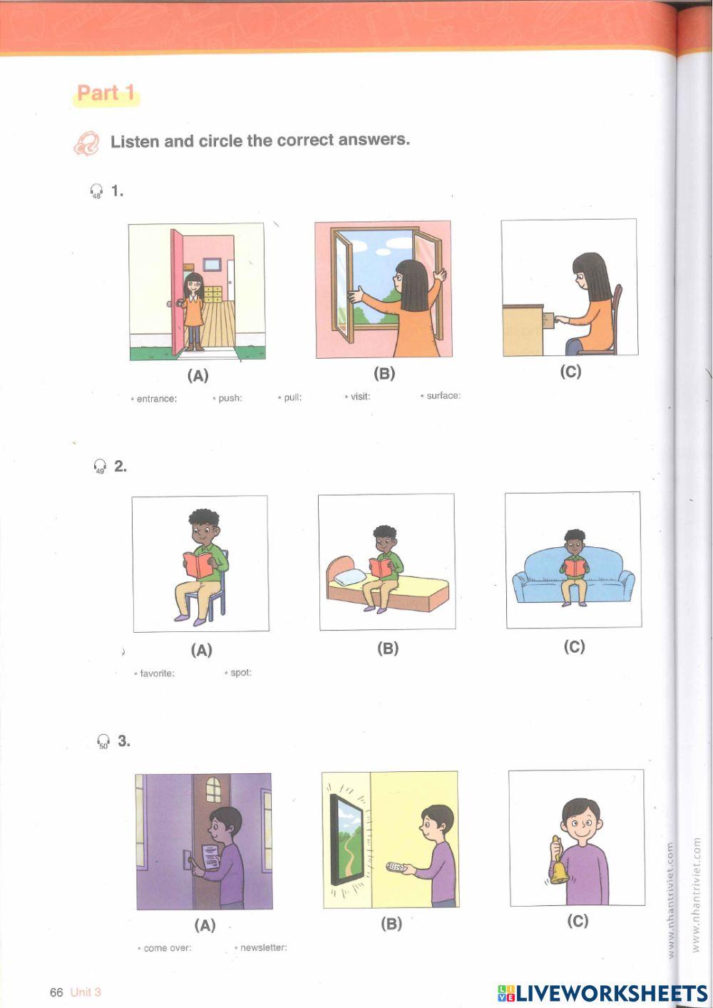 Listening test online exercise for grade 4 | Live Worksheets