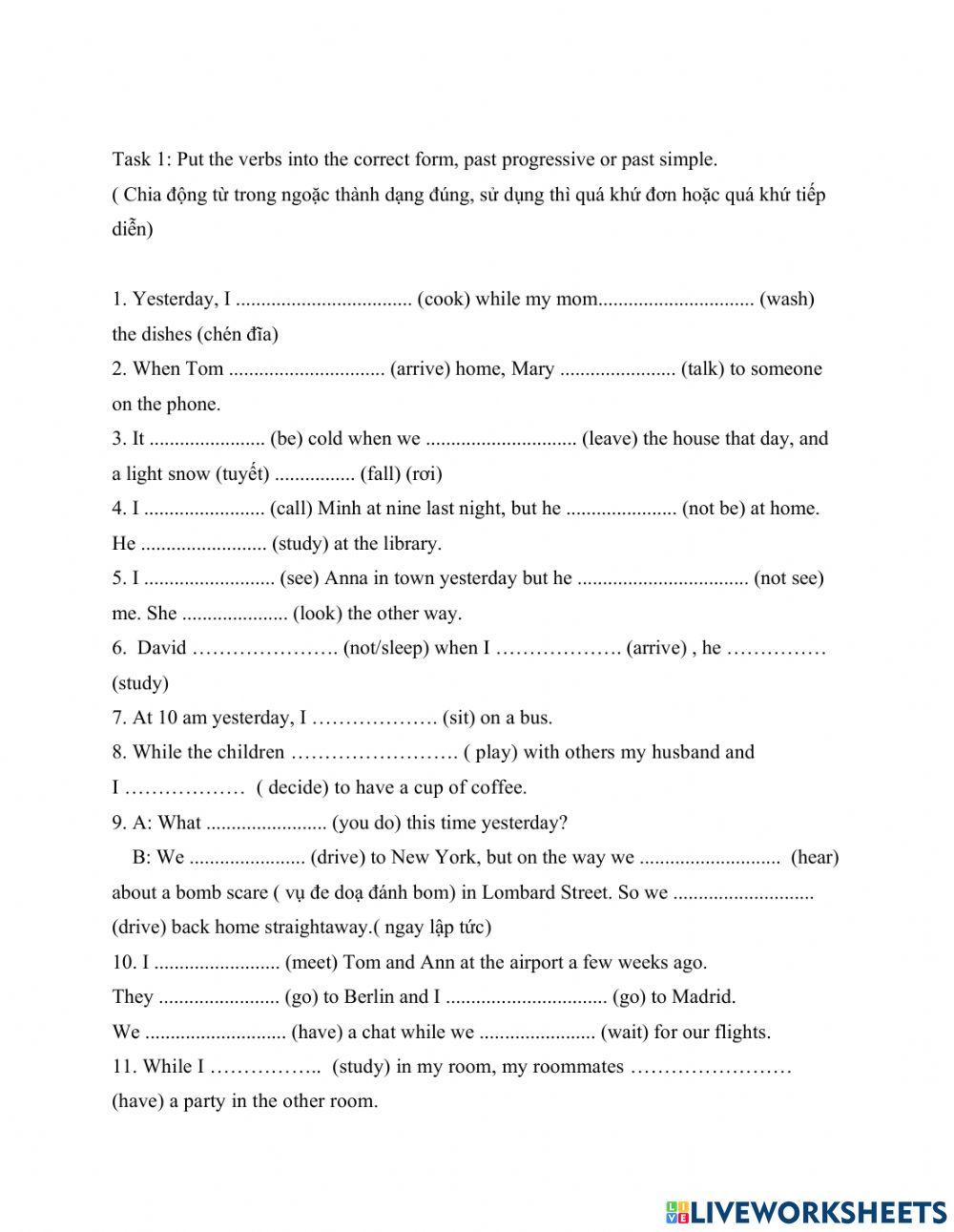 When While Exer… | Free Interactive Worksheets | 2177762