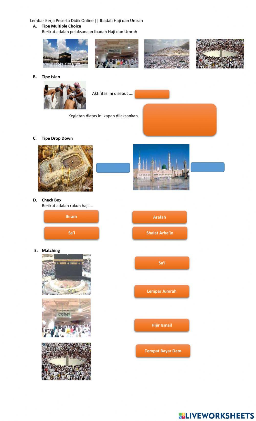 Ibadah haji worksheet | Live Worksheets