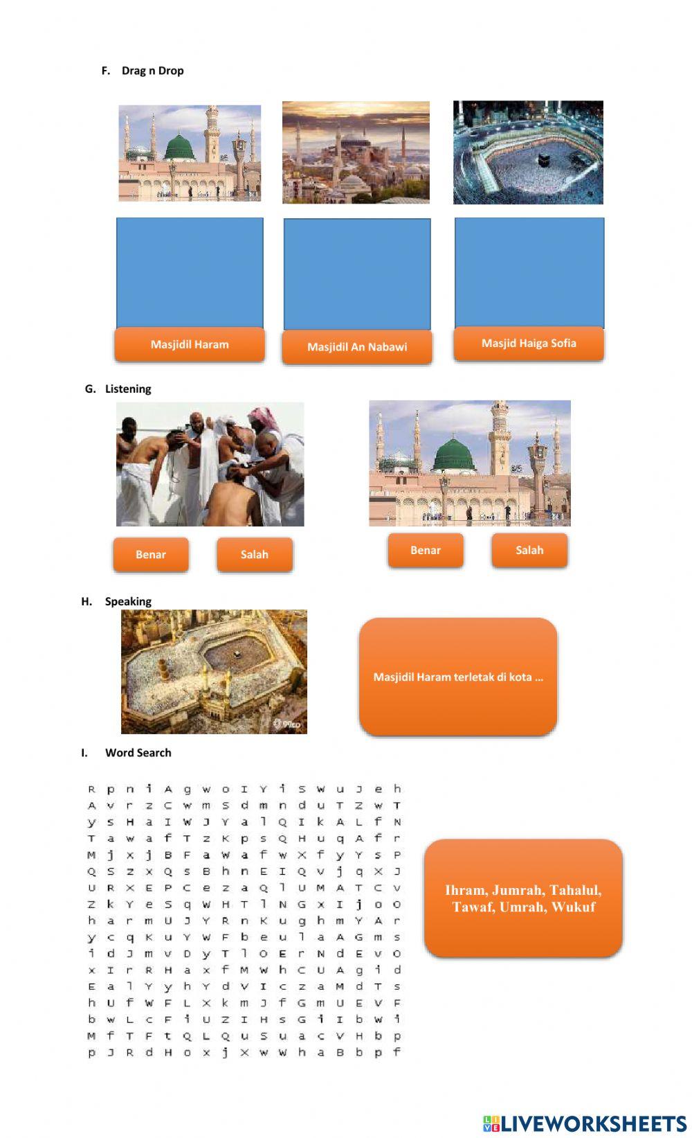 Ibadah haji worksheet | Live Worksheets