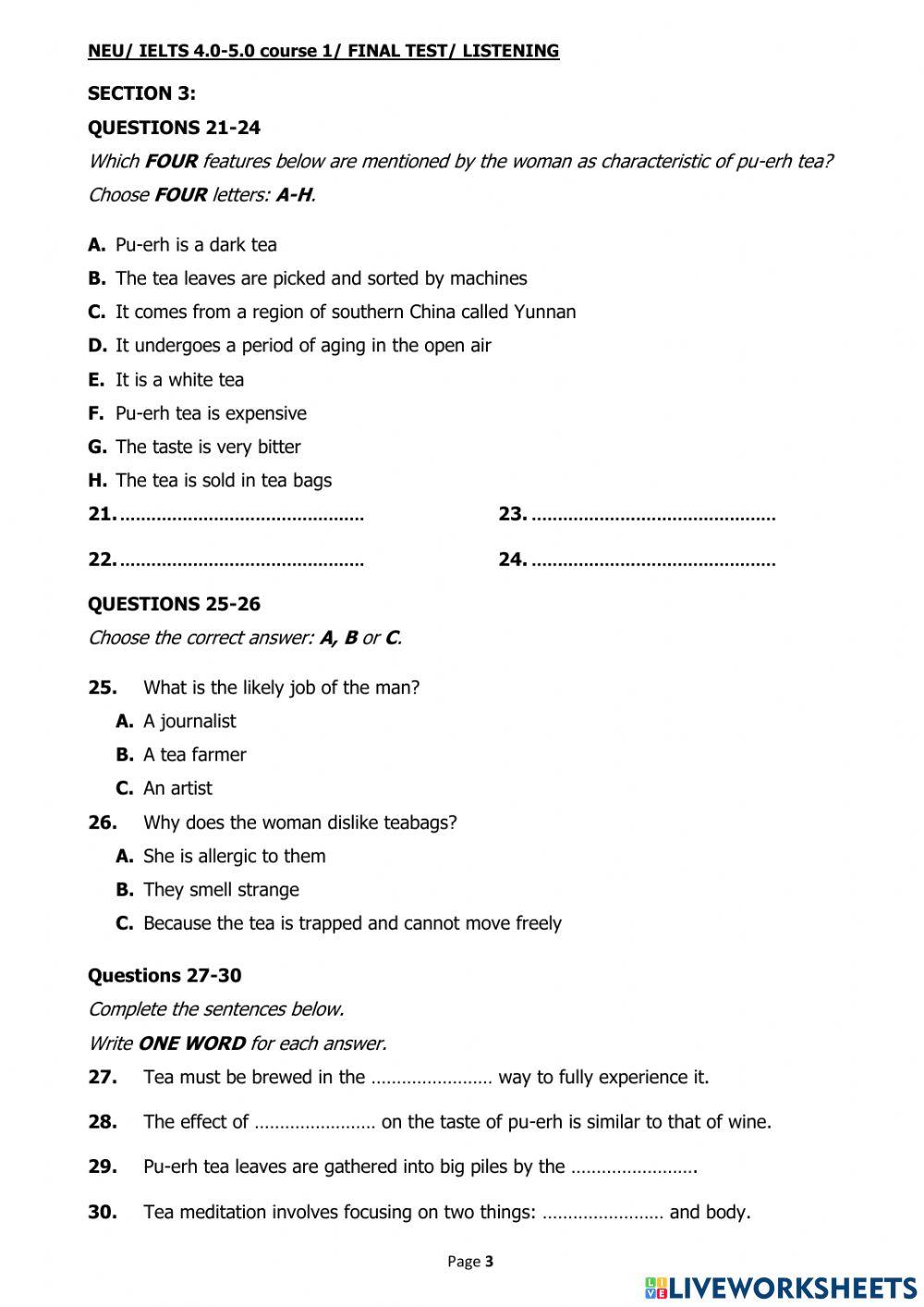 IELTS 4.0-5.0 C… | Free Interactive Worksheets | 2877523