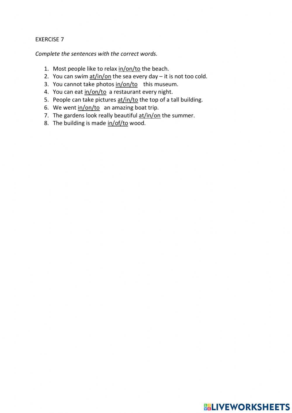 2177976 | IE0, Unit 4, Reading and Writing, Exercise 7