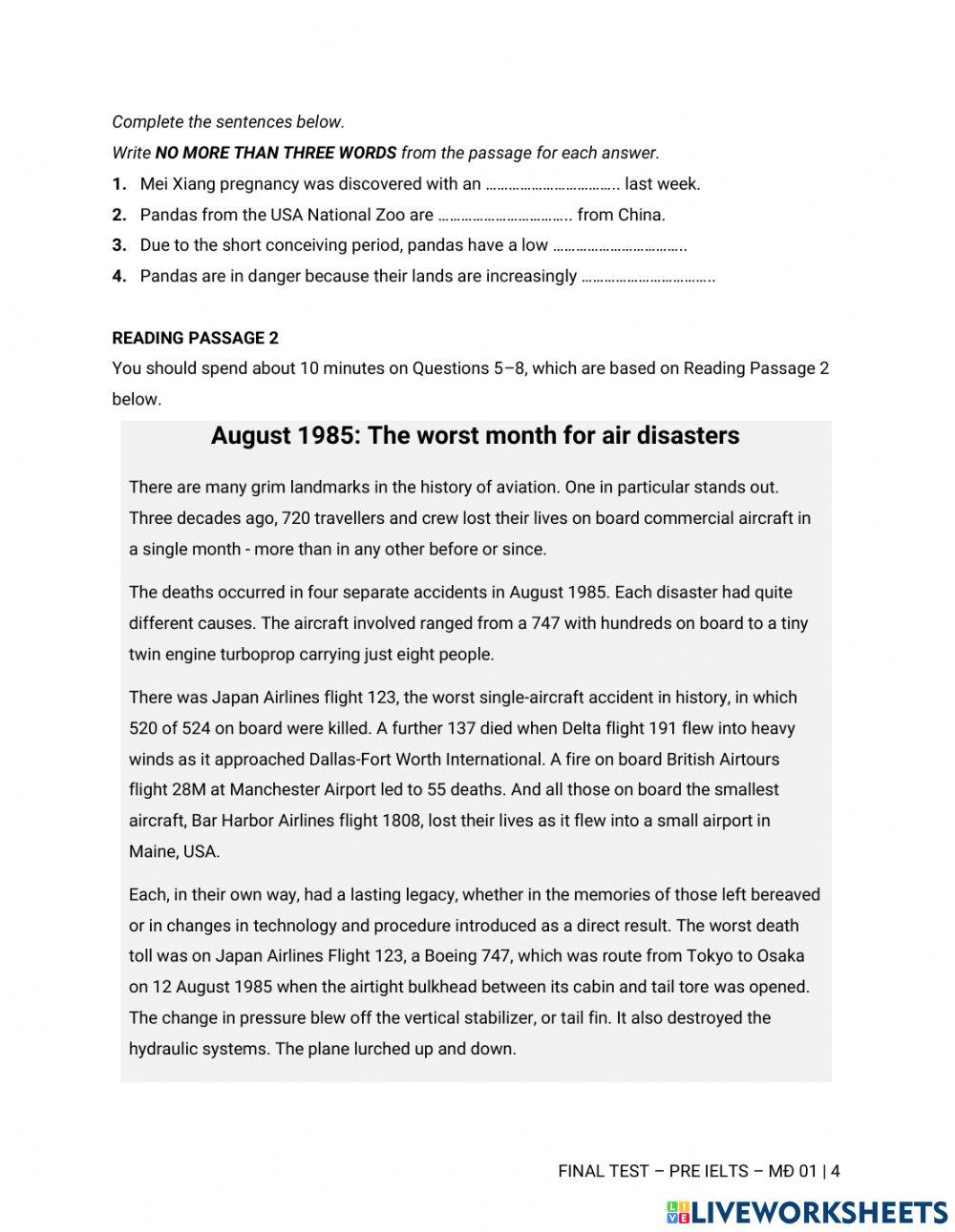 Final test - pr… | Free Interactive Worksheets | 2178015