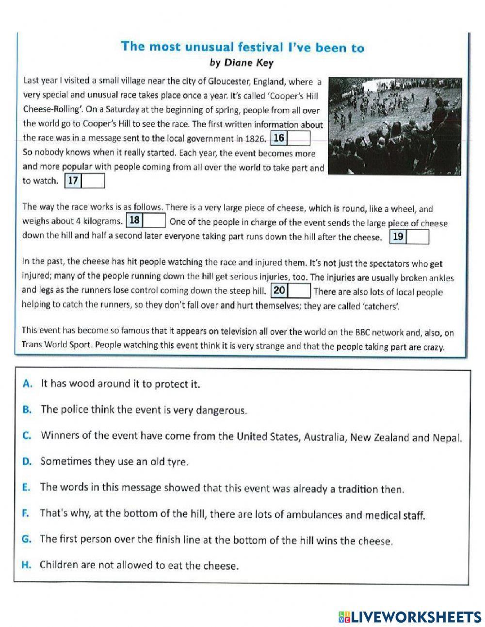 PET Reading Practice 3-4 online exercise for | Live Worksheets