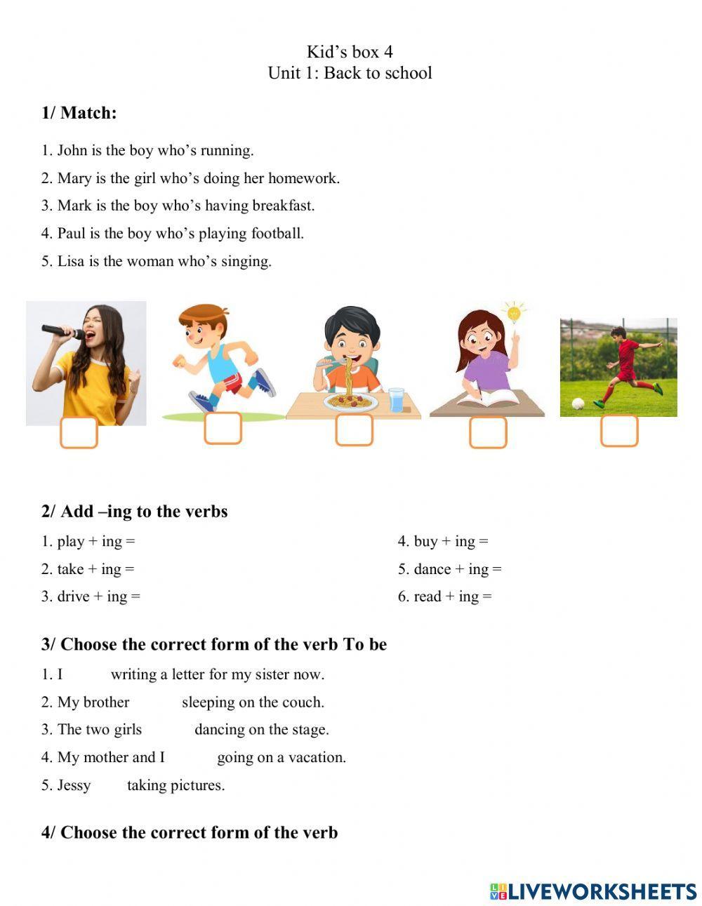 Kid’s box 4 Uni… | Free Interactive Worksheets | 2178875