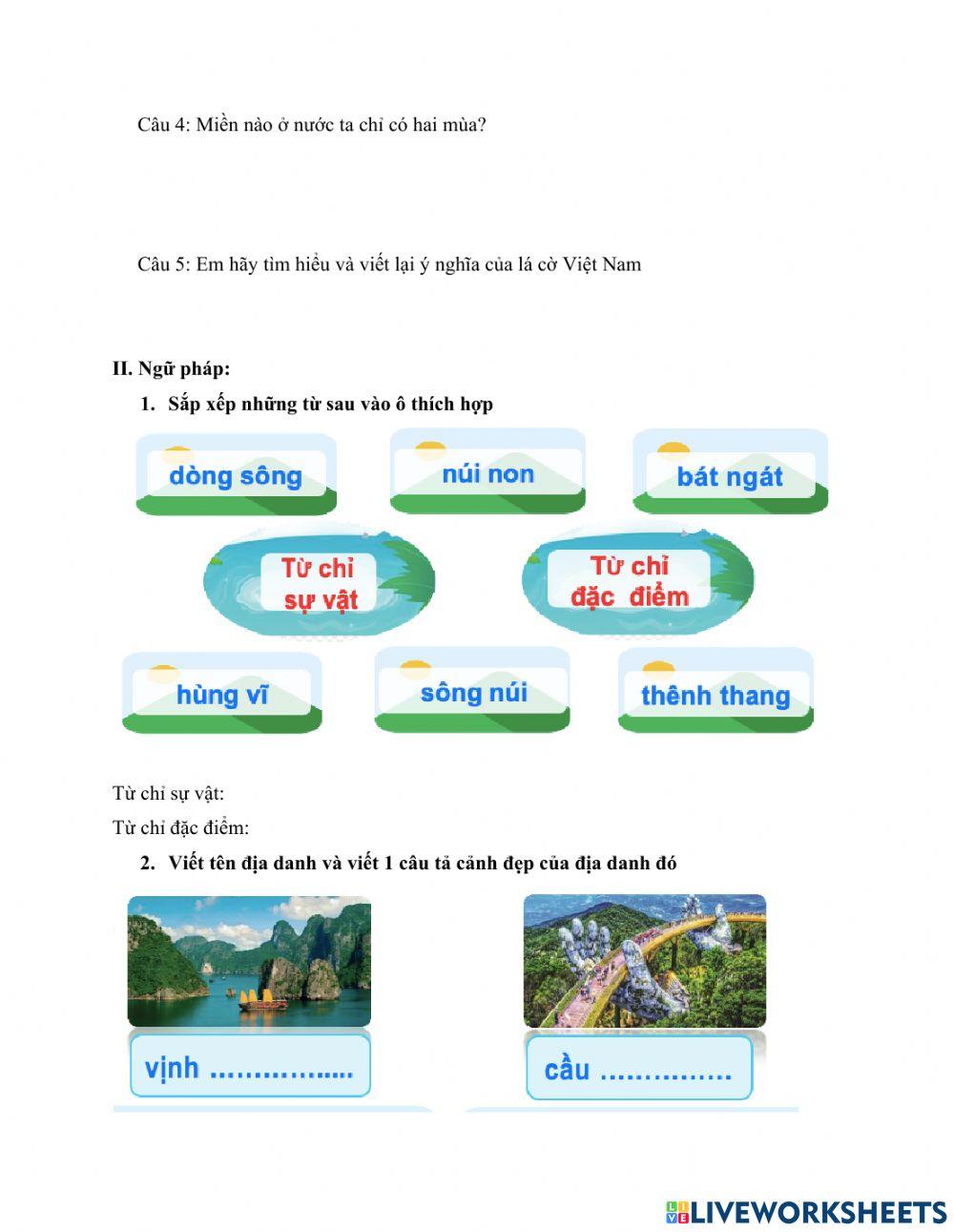 Vietnamese interactive exercise for 2 | Live Worksheets