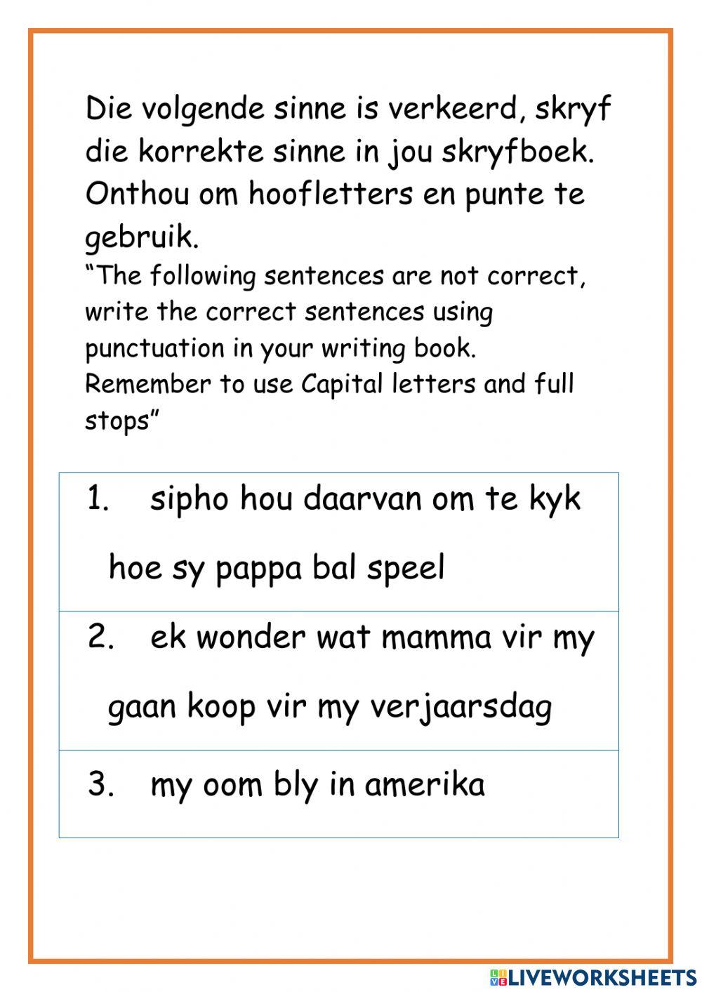 Punctuation | Free Interactive Worksheets | 2179082