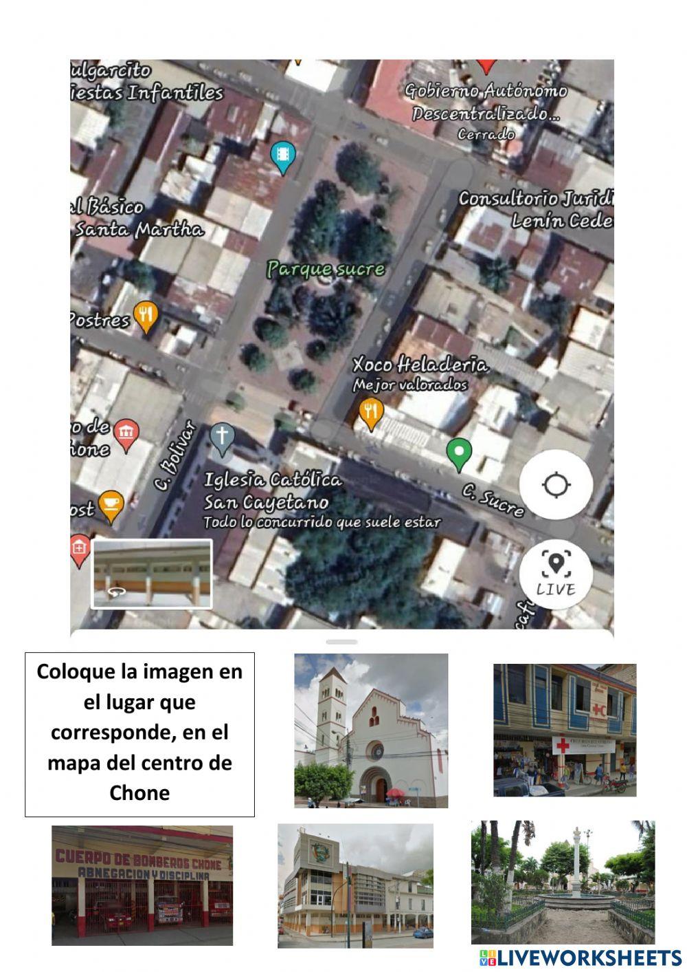 Lugares de Chone worksheet | Live Worksheets