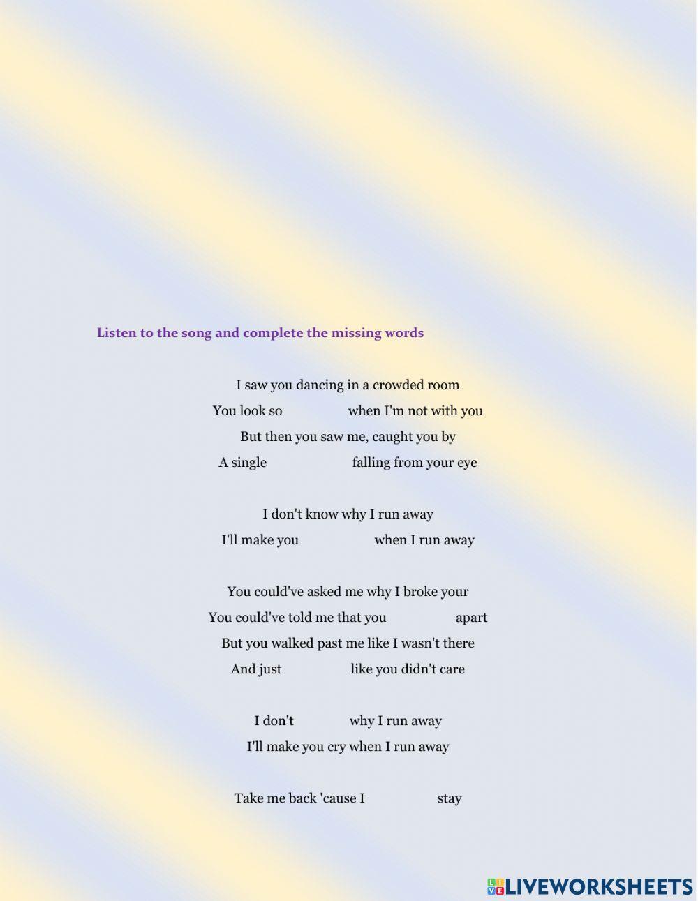 Task 2 - A song for teaching worksheet | Live Worksheets