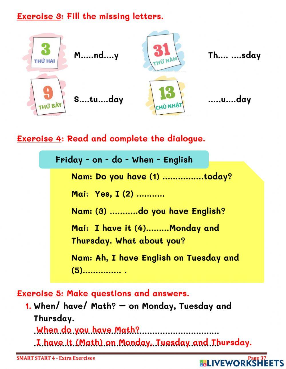 Iss 4 theme 2 lesson 3 worksheet | Live Worksheets