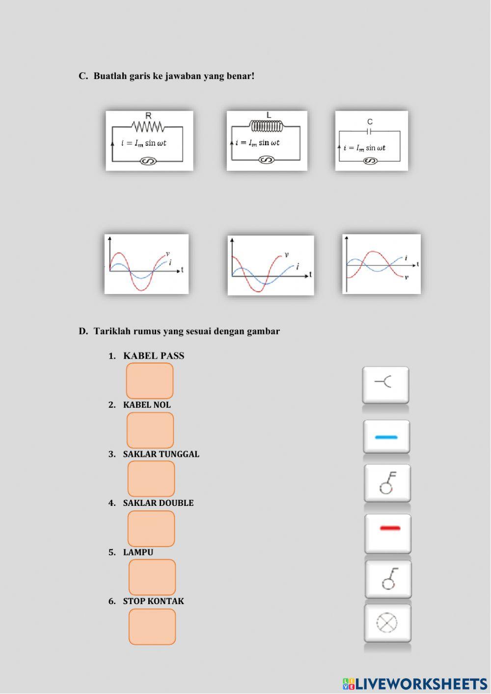 Orientasi 2 listrik ac worksheet | Live Worksheets