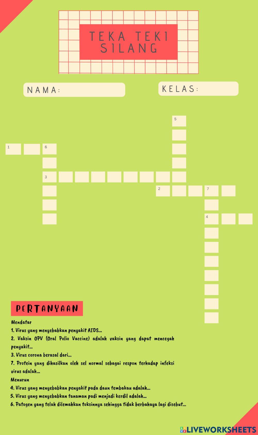 Tts virus worksheet | Live Worksheets