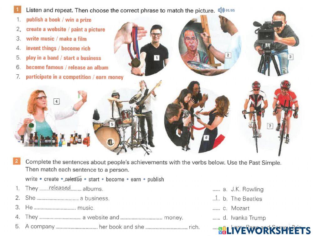 Achievements | Free Interactive Worksheets | 2179948