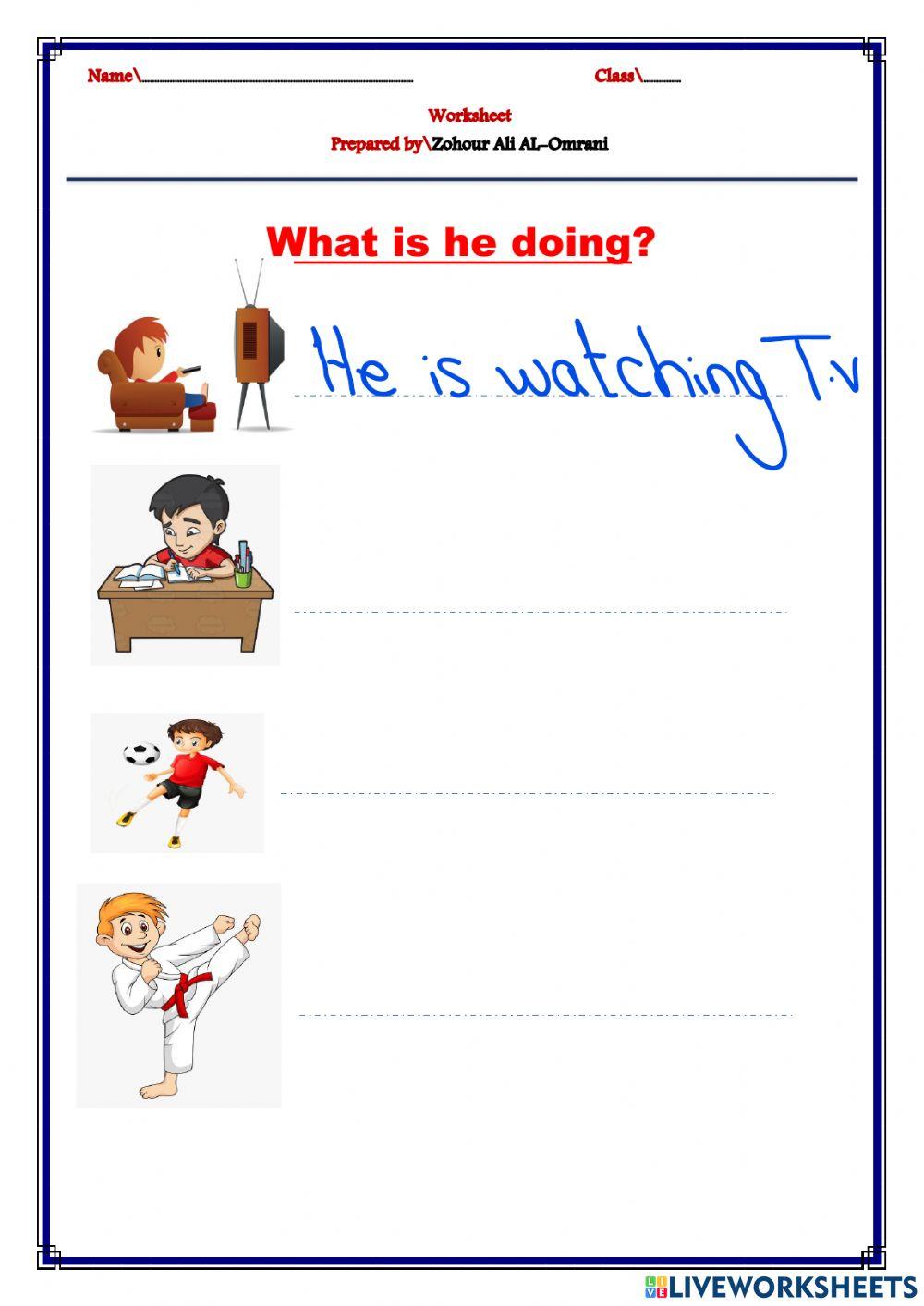 Thing we do online exercise for | Live Worksheets