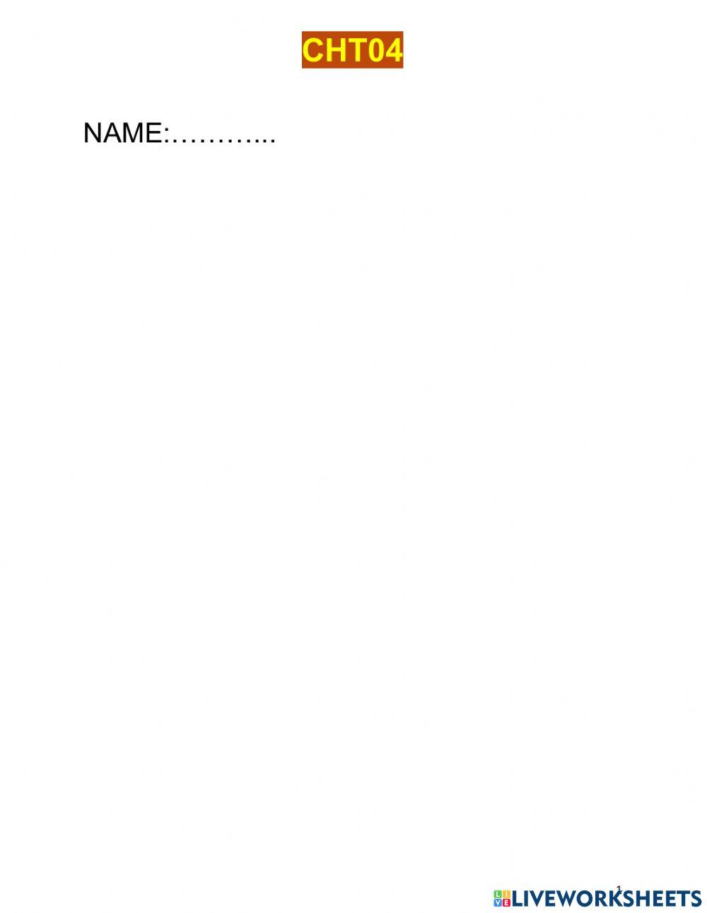 Ch04-ht worksheet | Live Worksheets