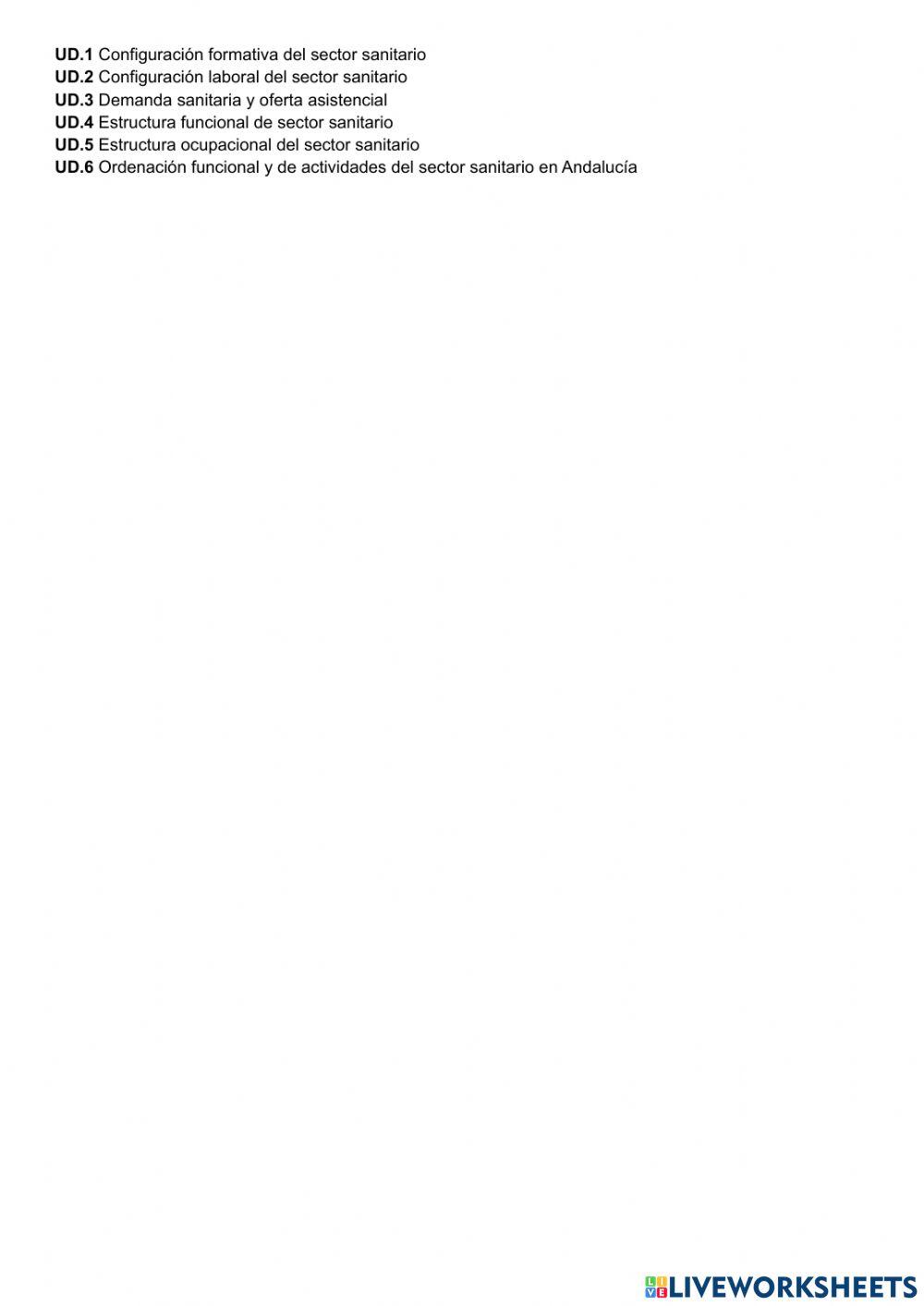 Temporalizacion SSA worksheet | Live Worksheets