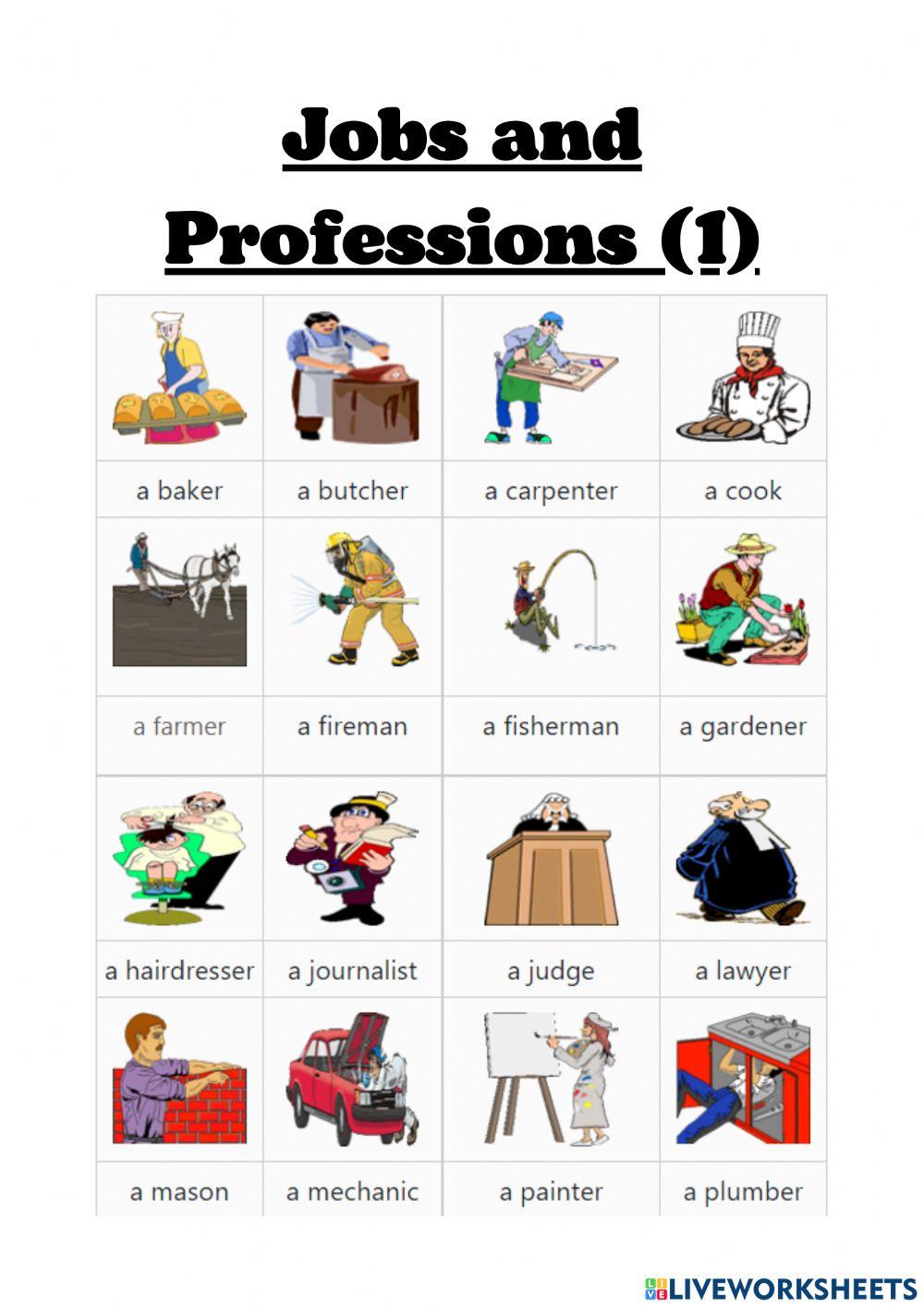Jobs and professions (1) online exercise for | Live Worksheets