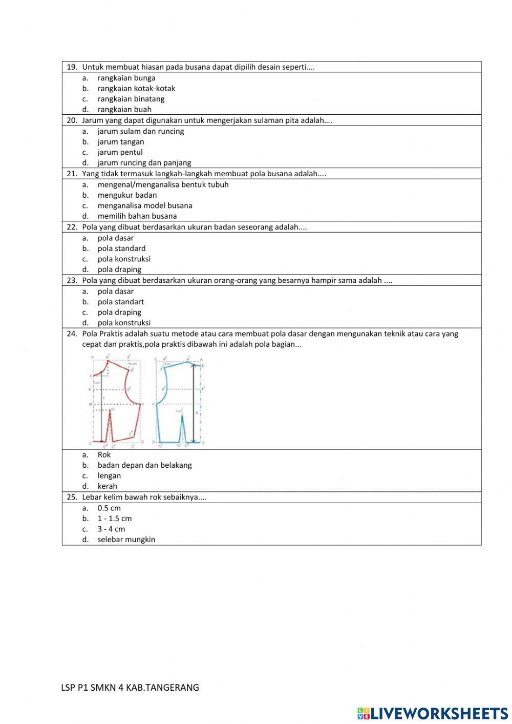 Ujian LSP worksheet | Live Worksheets