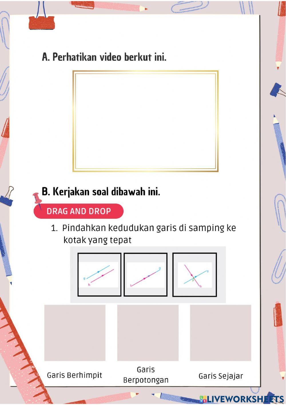 Garis dan Sudut worksheet for 7 | Live Worksheets