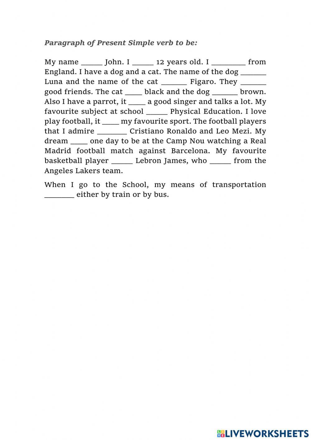 Present simple online exercise for B | Live Worksheets