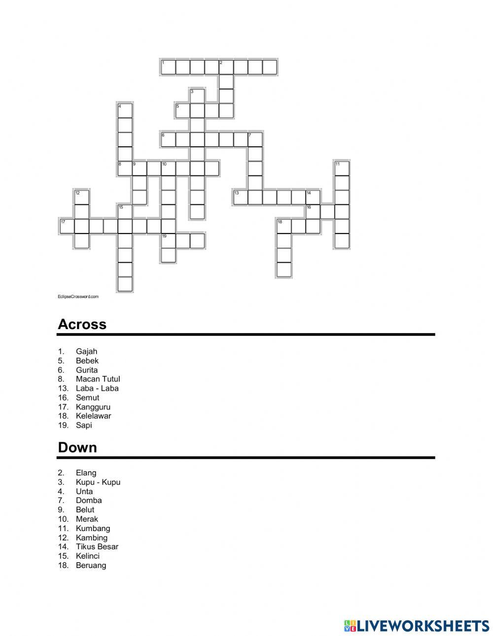 English puzzle exercise | Live Worksheets