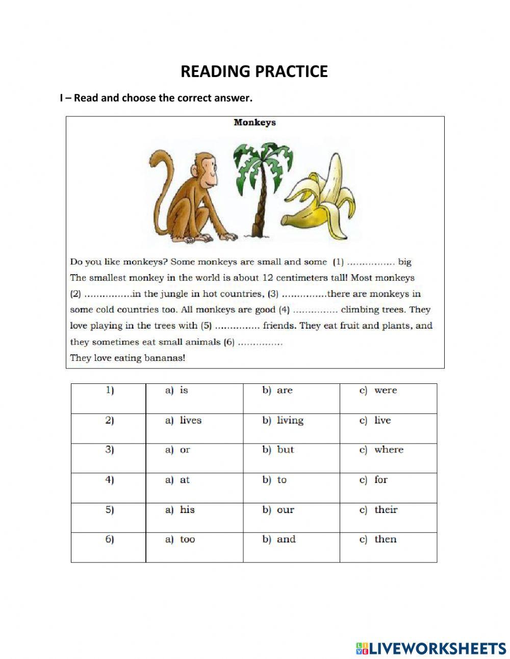 A1-Ss25-Reading | Free Interactive Worksheets | 2182335