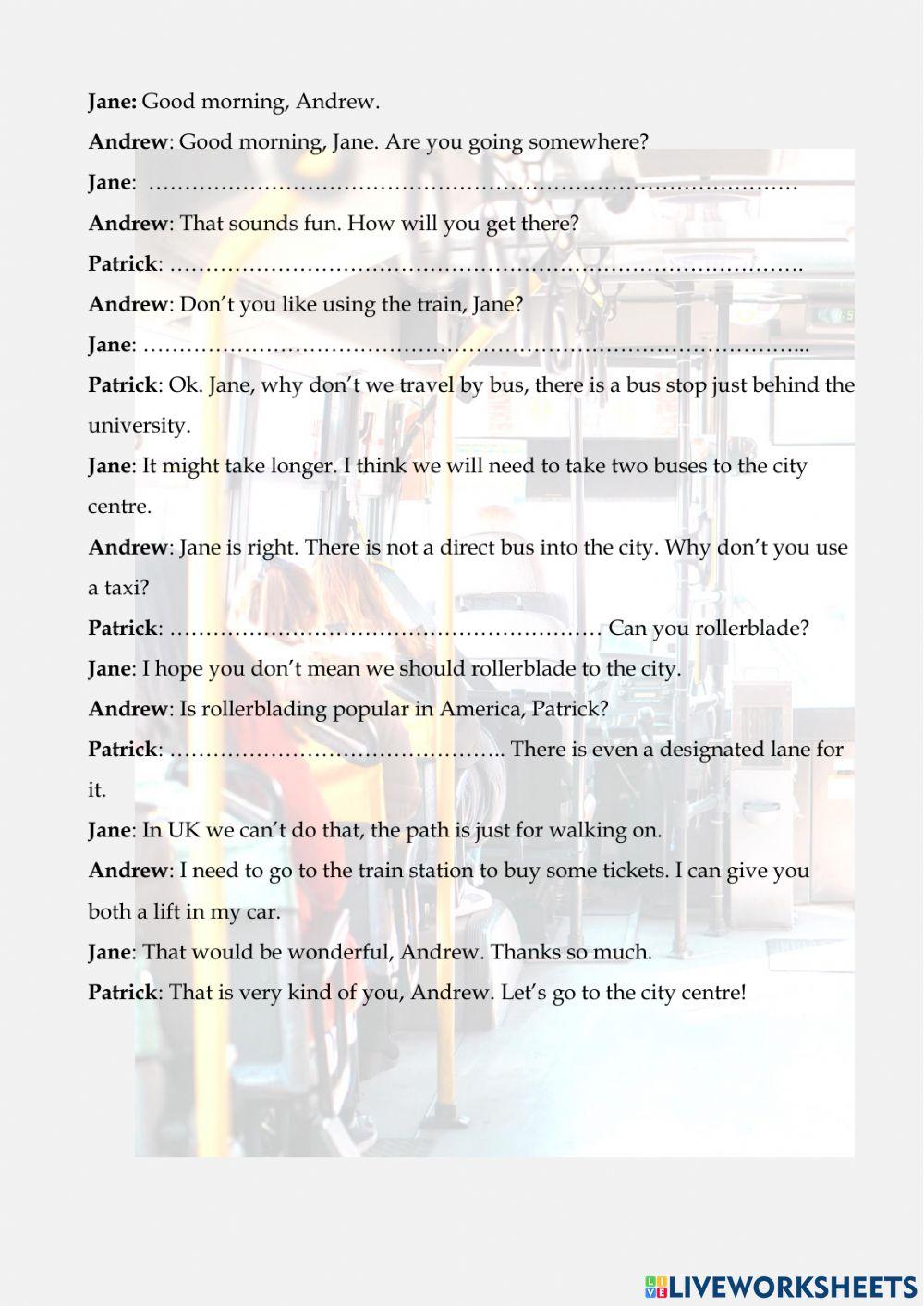 Speaking 3 Dialogue online exercise for | Live Worksheets