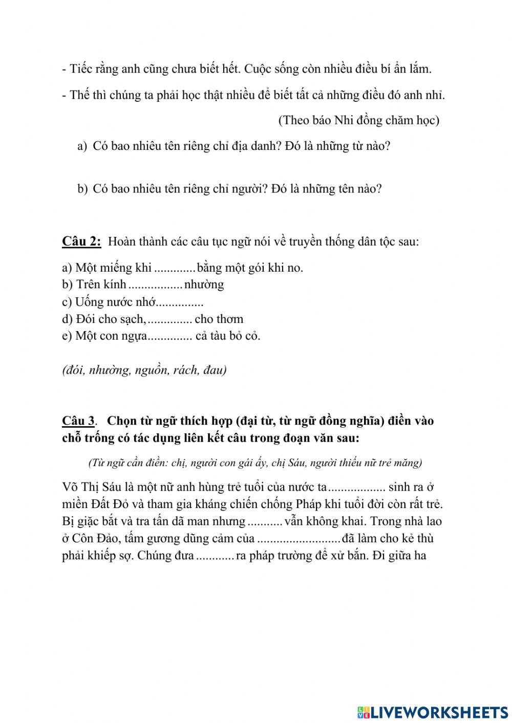 Vietnamese Vietnamese activity | Live Worksheets