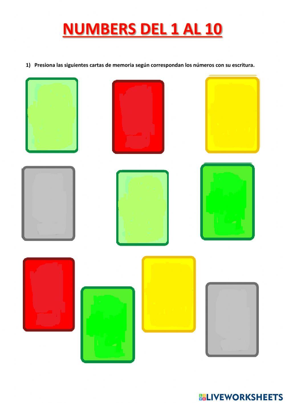 NUMBERS del 1 al 10 worksheet | Live Worksheets
