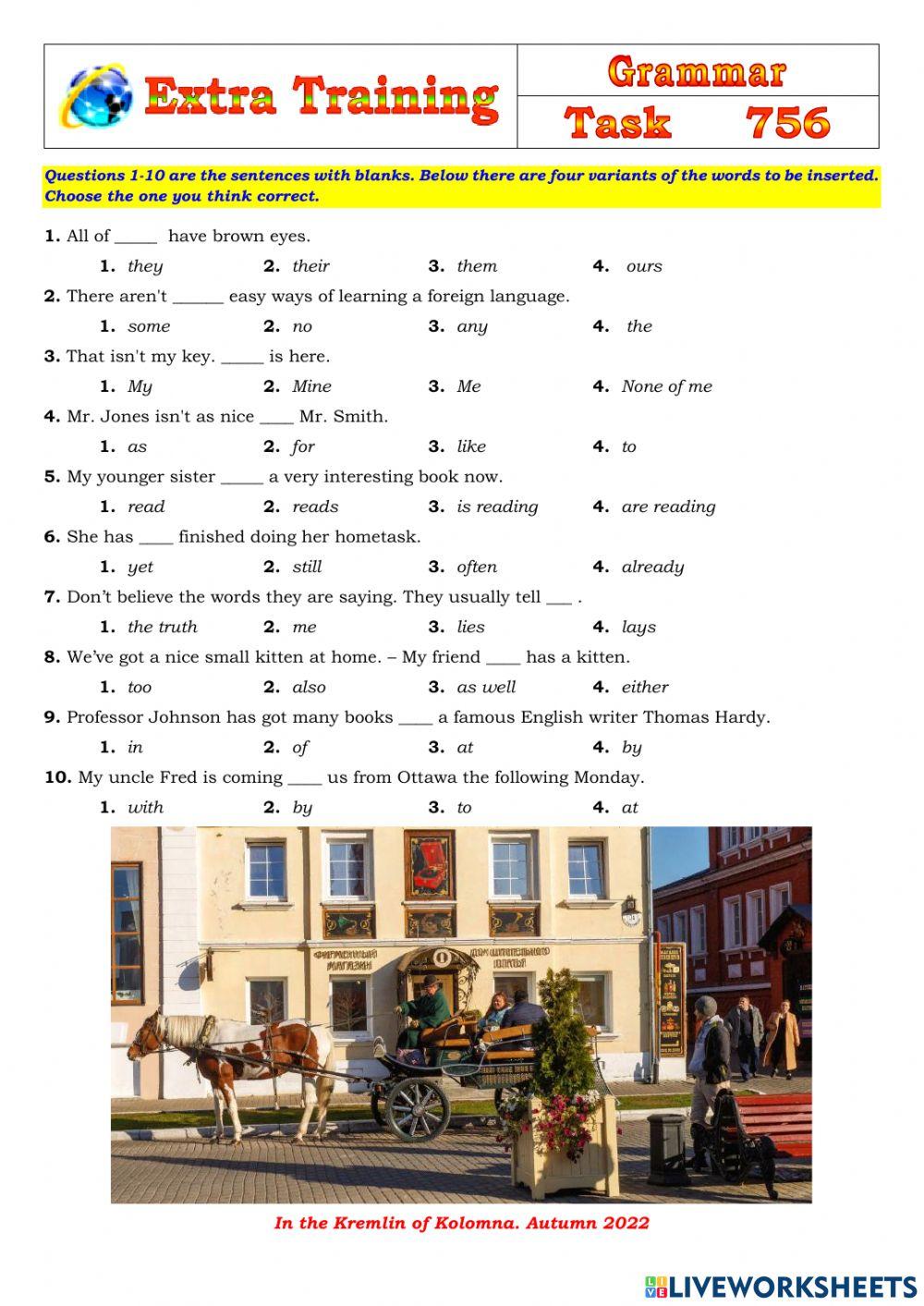 Extra Training 756 worksheet | Live Worksheets