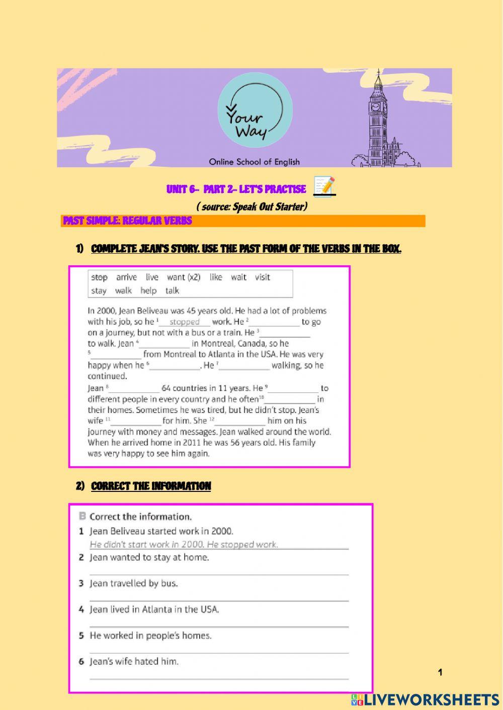 2183384 | Regular verbs | Your Way Online School of