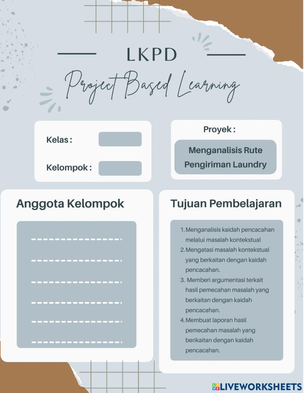 LKPD PjBL rute online exercise for | Live Worksheets