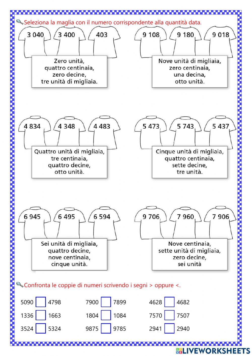 I numeri interactive activity for 4 | Live Worksheets