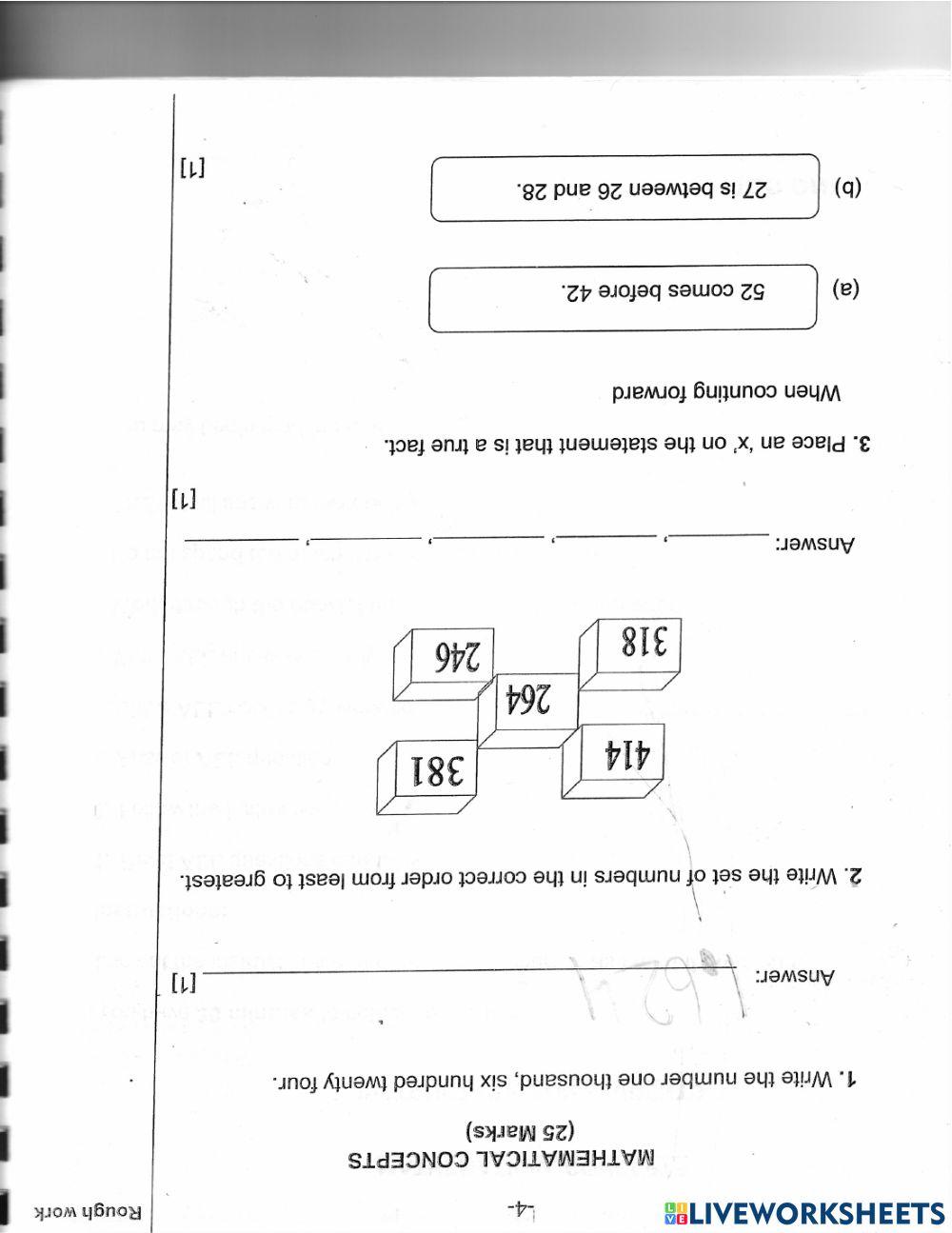 Concepts -1 | Rosemary Burrows | Live Worksheets