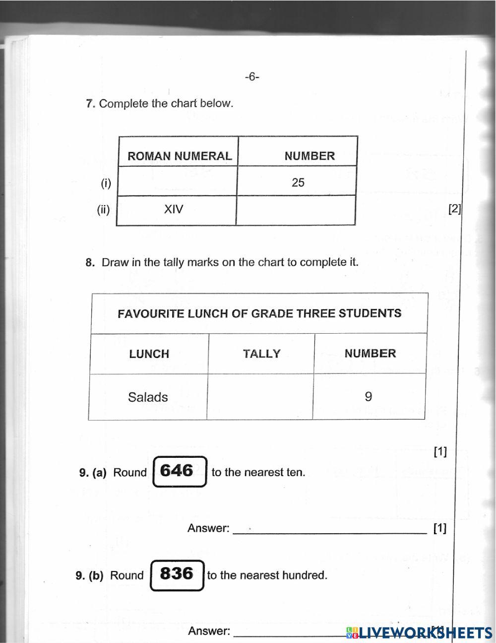 Concepts -1 | Rosemary Burrows | Live Worksheets