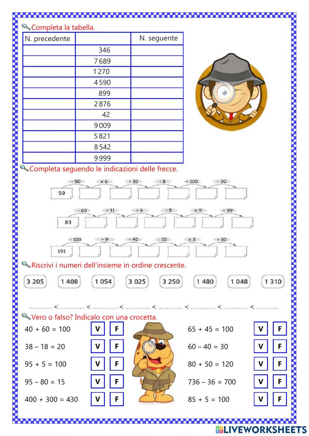 I numeri 2 interactive worksheet | Live Worksheets
