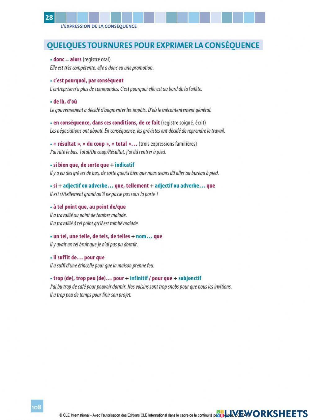 L'expression de… | Free Interactive Worksheets | 2162786