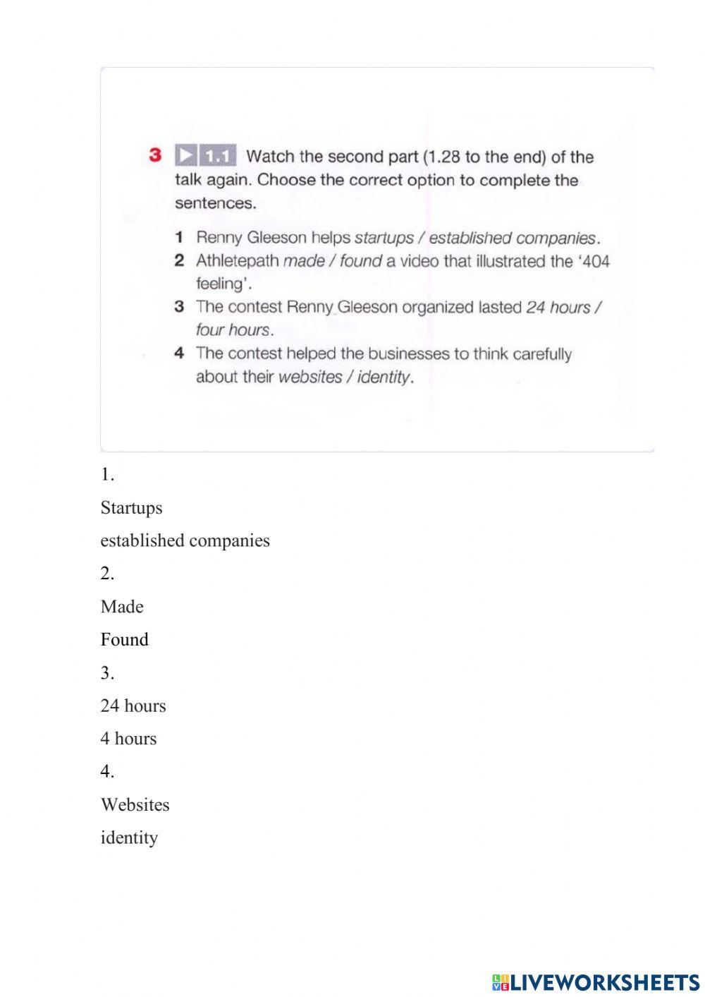 Lesson 5 online exercise for | Live Worksheets