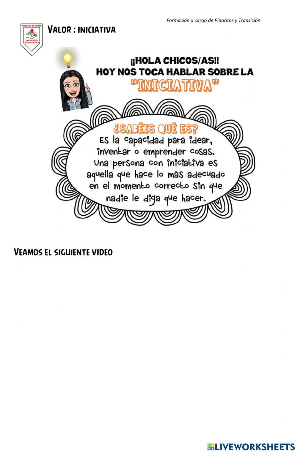 Iniciativa activity | Live Worksheets