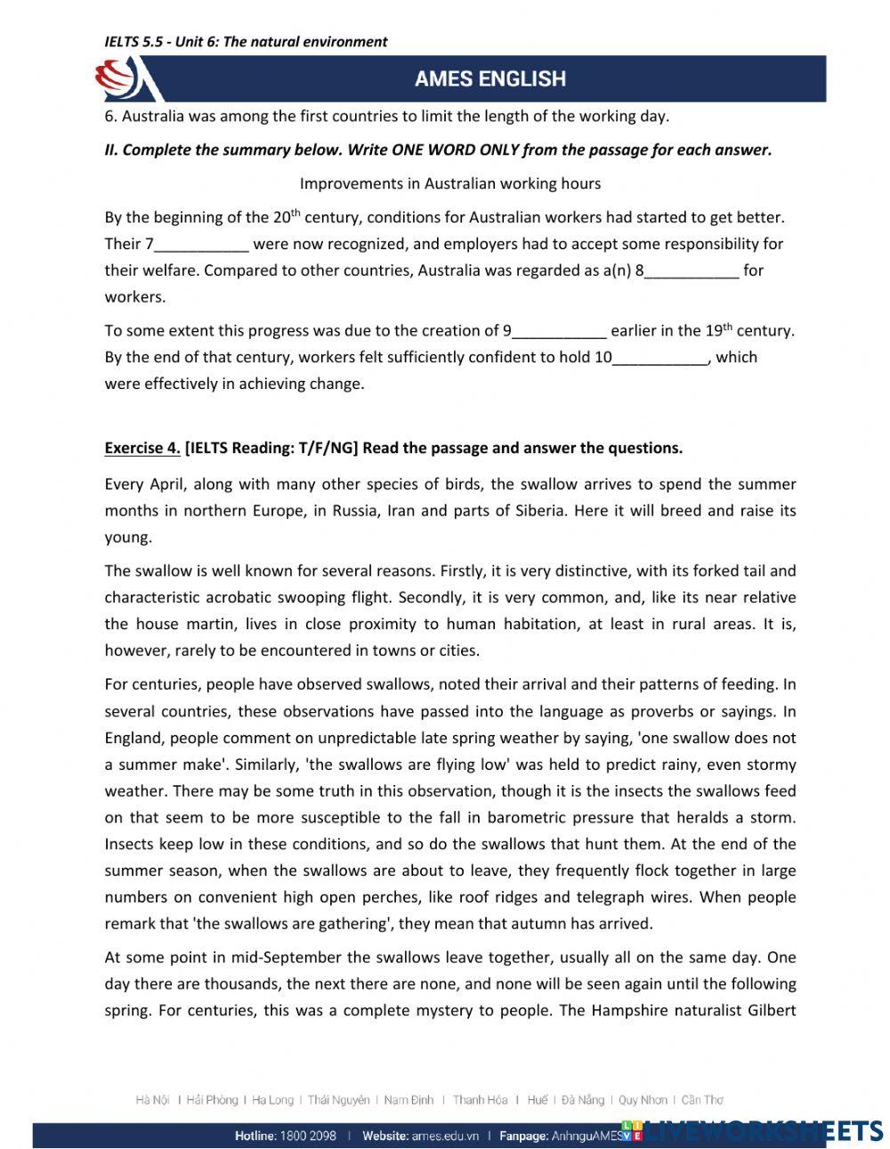 unit 6-reading | Free Interactive Worksheets | 6908041