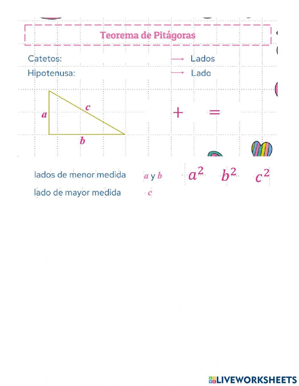 Teorema De Pitágoras Online Exercise For 8° Live Worksheets