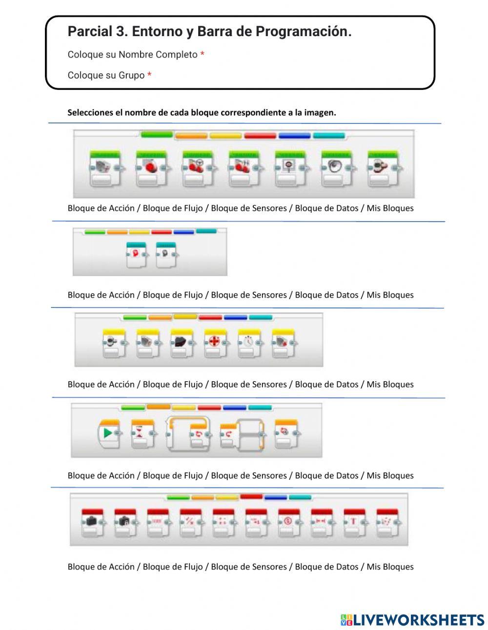 Paletas y bloques de programación EV3 2459489 | YUNIER